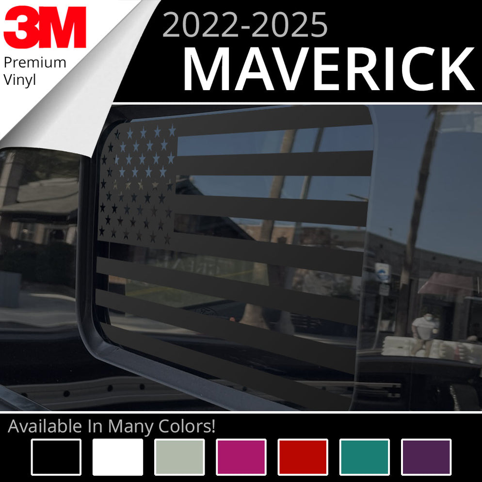 BocaDecals 2022-2025 Ford Maverick Rear Middle Window American Flag De